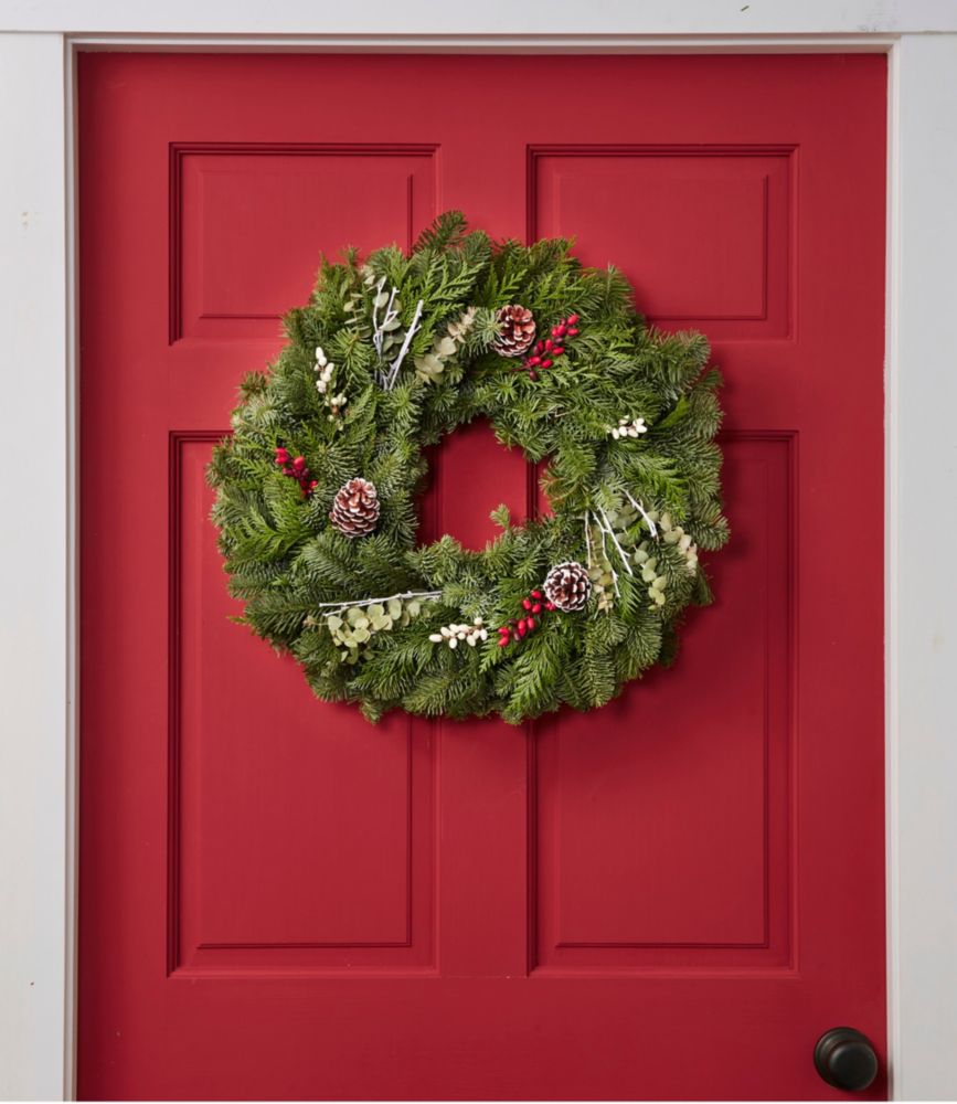 Woodland Spiral Eucalyptus Wreath, 20" | Fresh Wreaths & Greenery at L ...