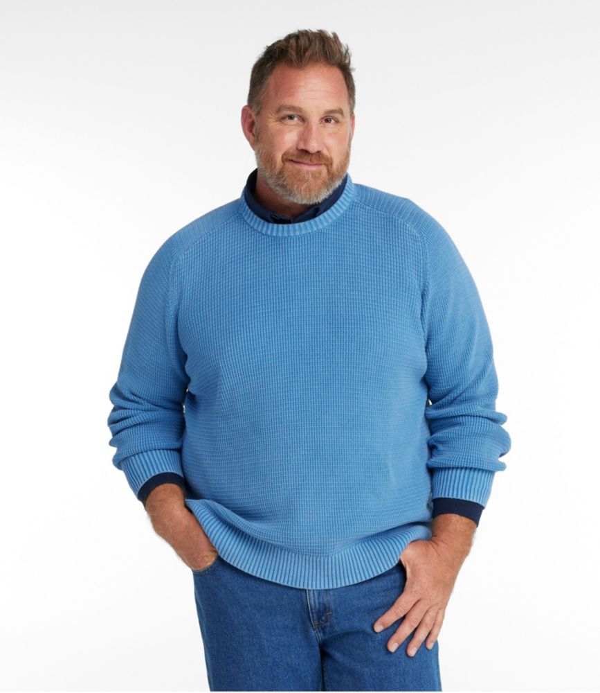 Men's Textured Washed Cotton Sweaters, Crewneck | Sweaters at L.L.Bean