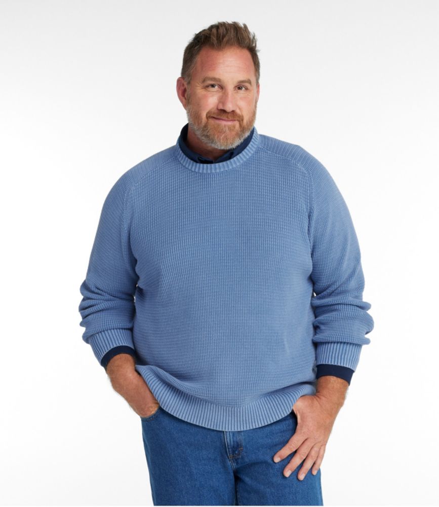 Men's Textured Washed Cotton Sweaters, Crewneck | Sweaters at L.L.Bean