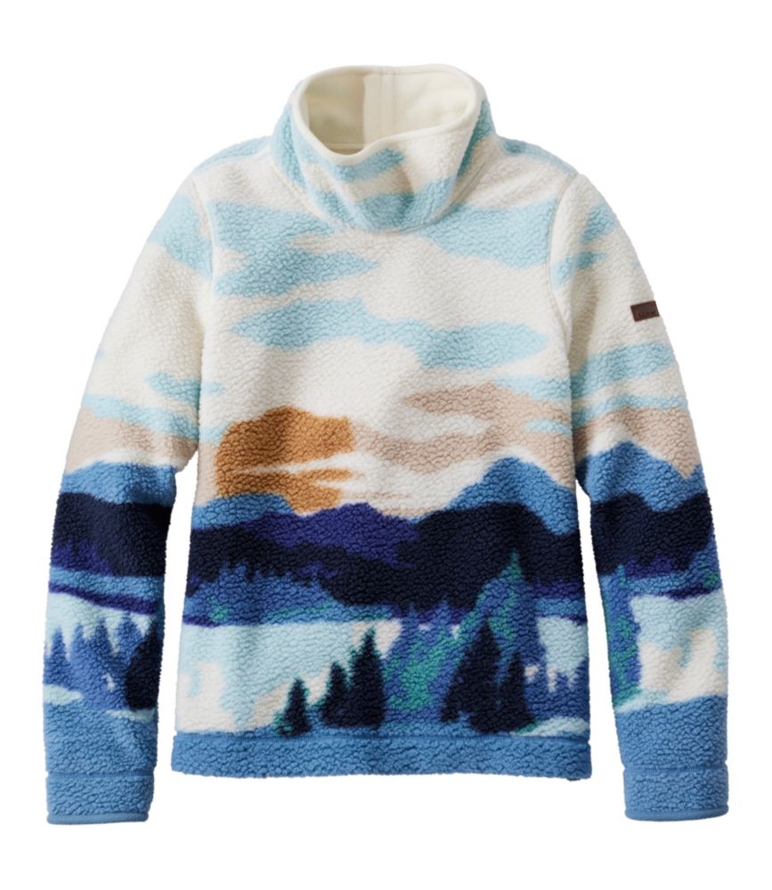 Women's Cozy Cottage Fleece, Funnelneck Pullover Landscape Print ...