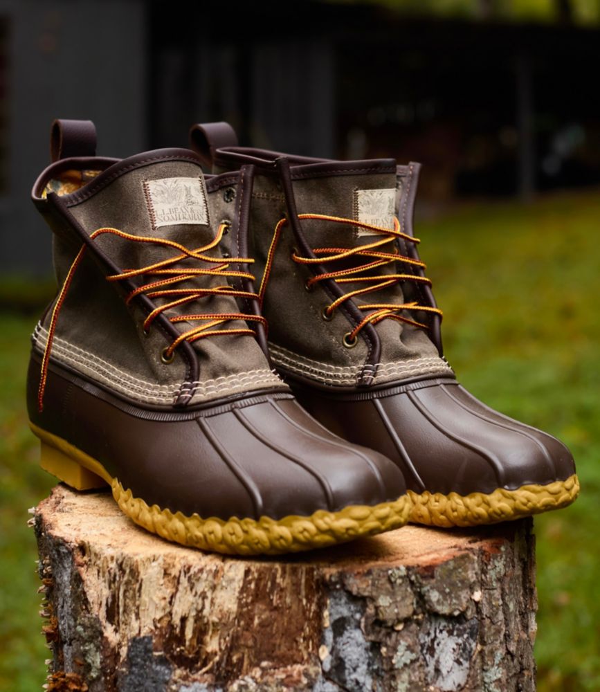 Men's L.L.Bean and Noah Kahan Bean Boots, 8" Comfort-Lined Wax Canvas ...