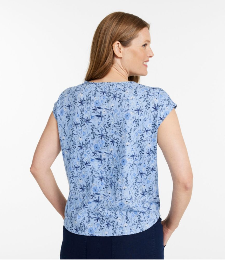 Women's Linen/Cotton Tee, Short-Sleeve Scoopneck Print | Shirts & Tops ...